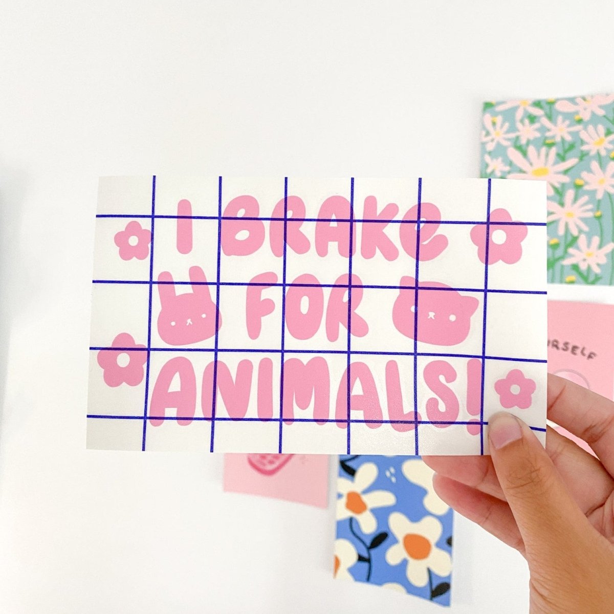 I brake for animals vinyl sticker